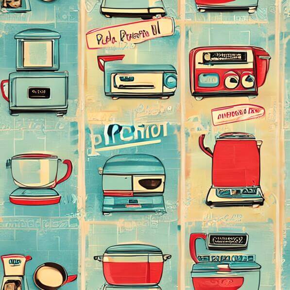 Download Kitchen Appliances Poster Patterns Online - Creative Fabrica