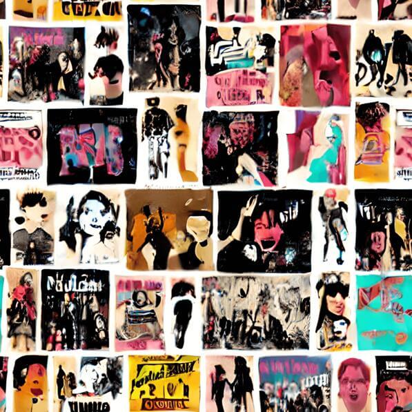 Download Collage of Posters Featuring Different Faces Patterns Online ...
