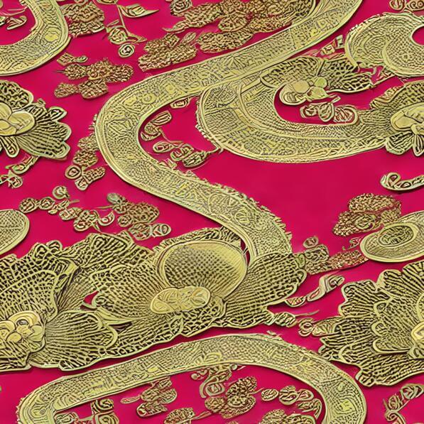 Download Chinese Art and Culture - Red Background with Gold Dragons and ...