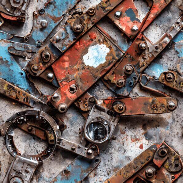 Download Rusty and Corroded Metal Objects on a Table Patterns Online ...