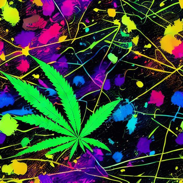 Download Colorful Background with Green Marijuana Leaf and Paint ...