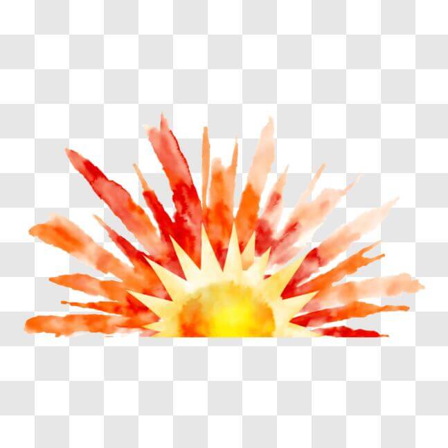 Download Watercolor Sun Burst Artwork PNGs Online - Creative Fabrica