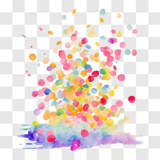 Download Colorful Confetti Falling from the Sky - Watercolor Painting ...