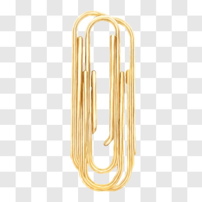 Download Gold Paper Clip on White Background PNGs Online - Creative Fabrica