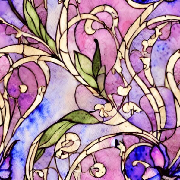 Baixe Janela de vitral colorida com design floral Patterns - Creative ...