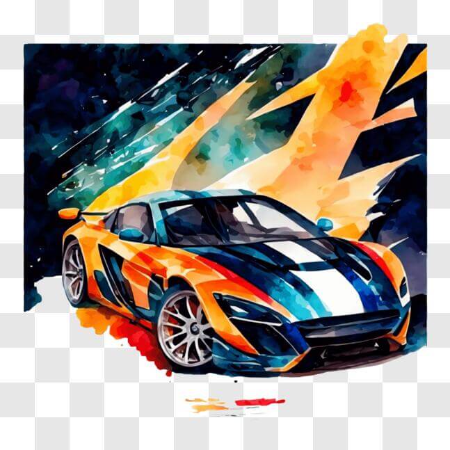 Download Colorful Mclaren Sports Car Painting PNGs Online - Creative ...