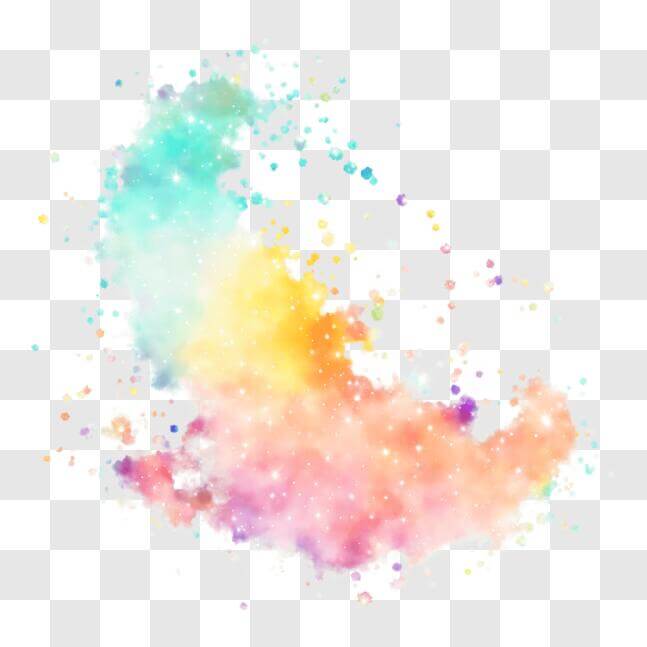 Download Colorful Watercolor Splash with Stars Background PNGs Online ...
