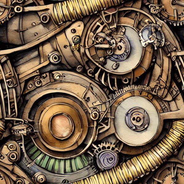 Download Detailed Mechanical Drawing of Gears, Wheels, and Levers ...