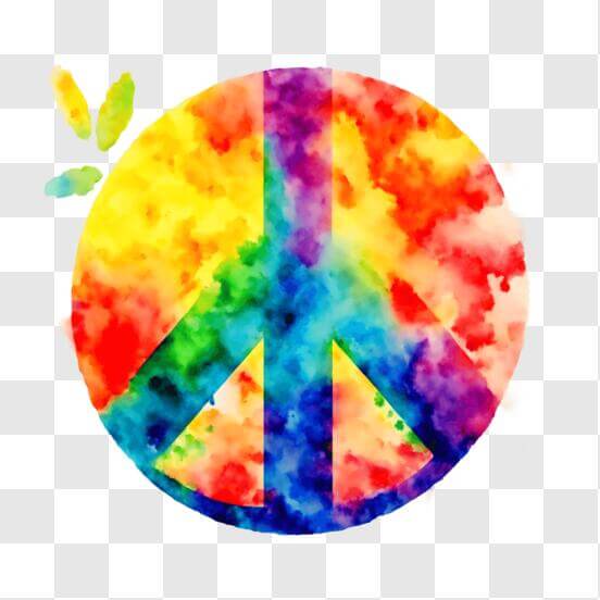 Download Colorful Peace Sign on Black Background PNGs Online - Creative ...