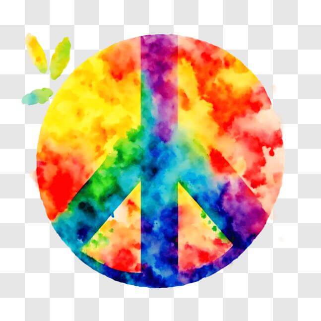 Download Colorful Watercolor Peace Sign PNGs Online - Creative Fabrica