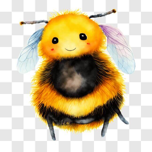 Download Happy Bee with Spread Wings PNGs Online - Creative Fabrica