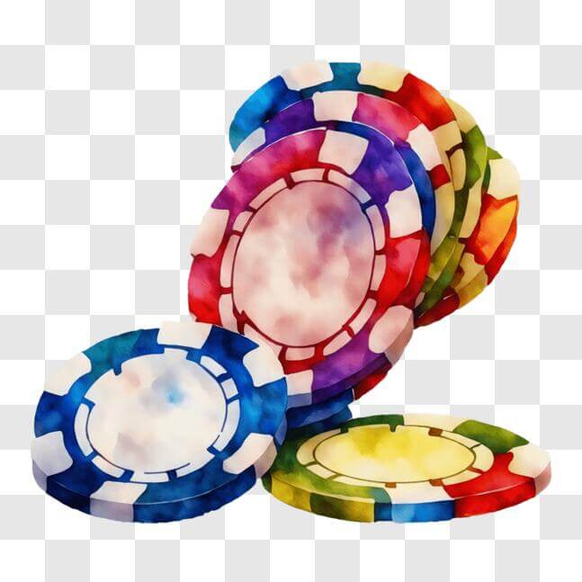 Download Colorful Stack of Poker Chips PNGs Online - Creative Fabrica