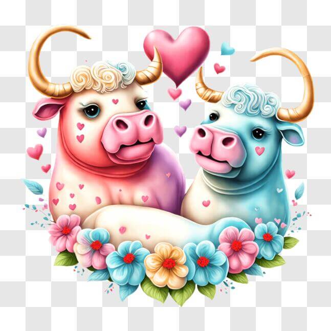 Download Cows in Love: A Valentine's Day Celebration PNGs Online ...