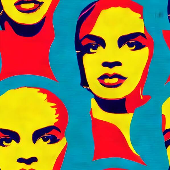 Download Colorful Women's Face Pattern Patterns Online - Creative Fabrica