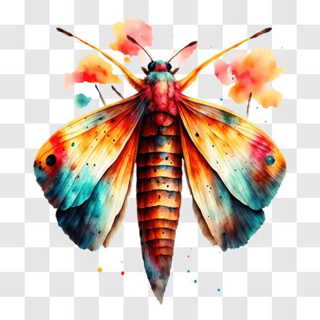 Download Colorful Moth with Flowers on its Body PNGs Online - Creative ...