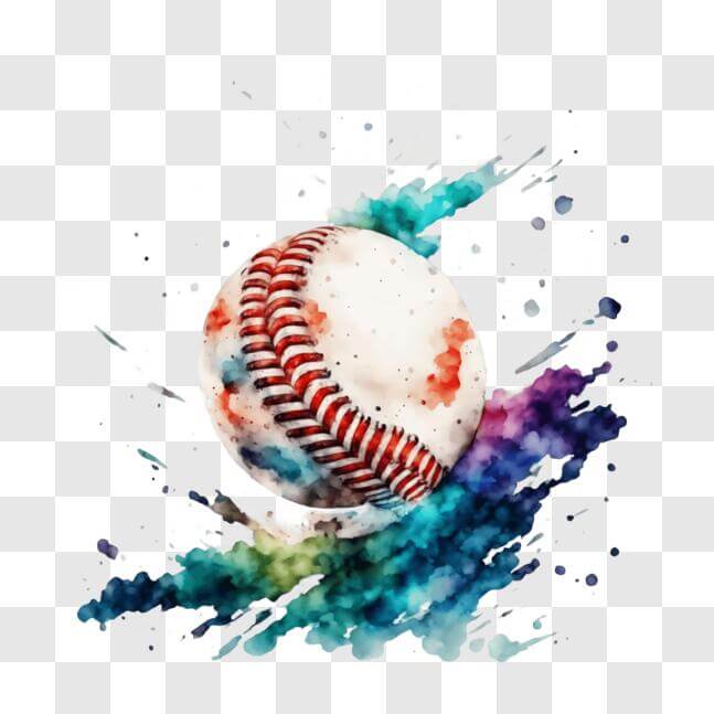 Download Colorful Baseball with Paint Splashes PNGs Online - Creative ...