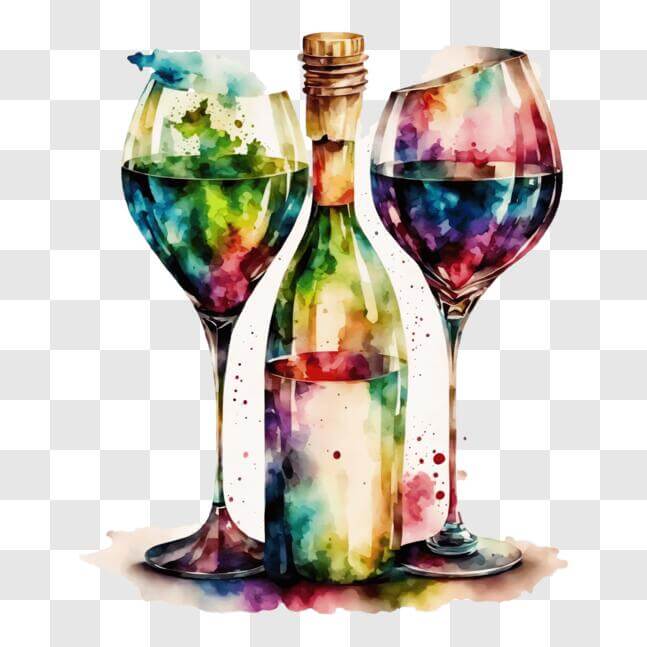 Download Colorful Wine Glasses with Paint Splashes PNGs Online ...