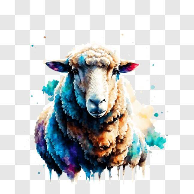 Download Abstract Painted Sheep - Colorful and Unique PNGs Online ...