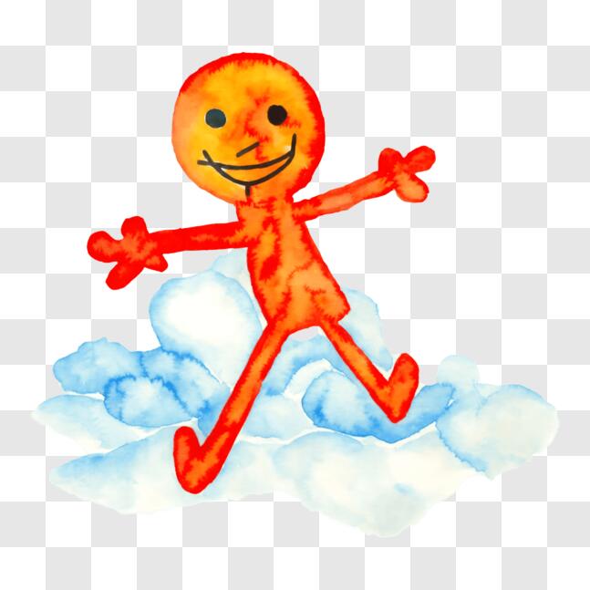 Download Happy Stick Figure Jumping on Cloud PNGs Online - Creative Fabrica