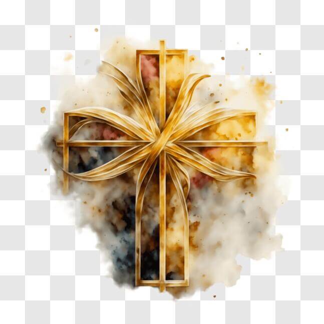 Download Abstract Gold Cross on Watery Background PNGs Online ...