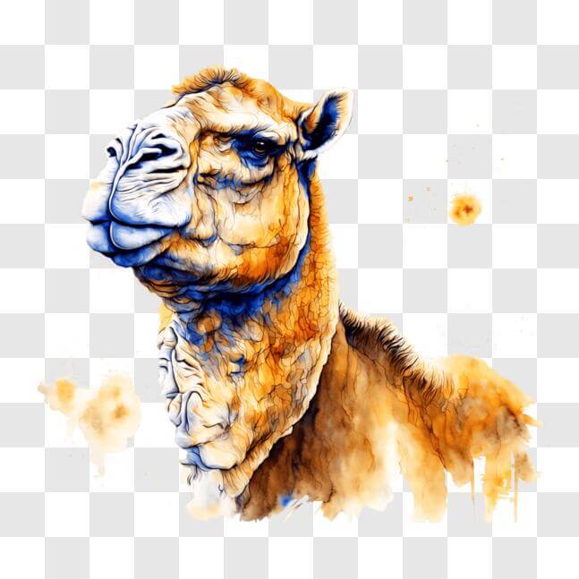 Download Watercolor Camel on Abstract Background PNGs Online - Creative ...