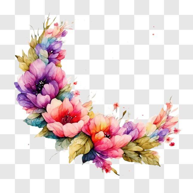 Download Upside-Down Crescent Flower Wreath for Home and Office Decor ...