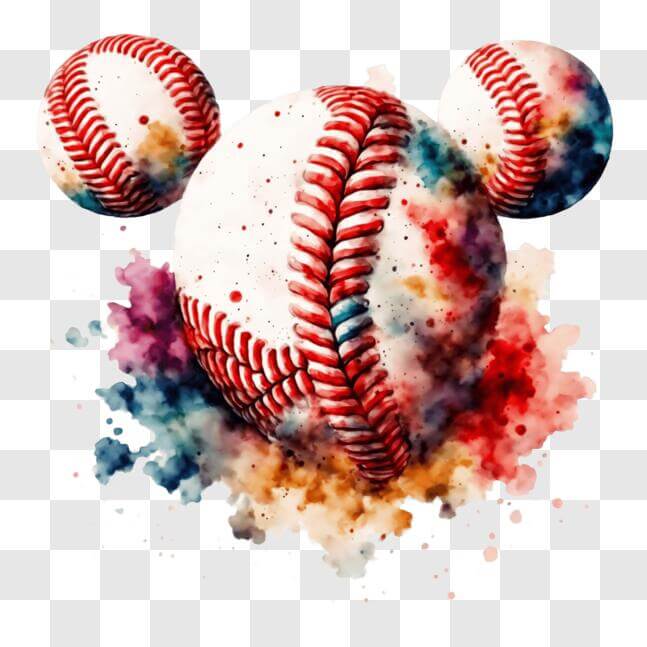 Download Colorful Baseballs with Paint Splashes PNGs Online - Creative ...