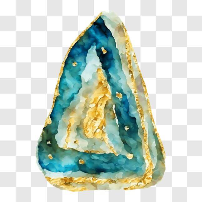 Download Triangle Shaped Agate Gemstone with Gold and Blue Accents PNGs ...