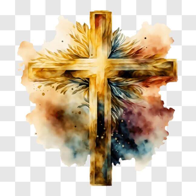 Download Colorful Watercolor Painted Wooden Cross PNGs Online ...