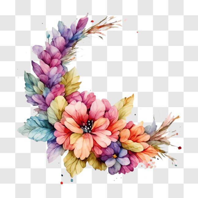 Download Colorful Floral Watercolor Painting PNGs Online - Creative Fabrica
