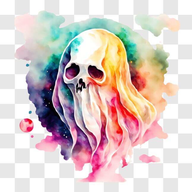 Download Colorful Ghost Painting with Paint Splashes PNGs Online ...