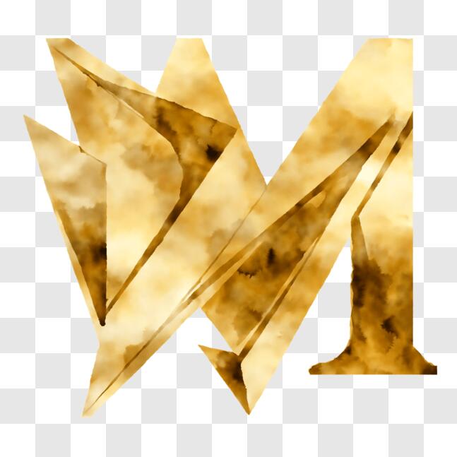 Descarga Letra M dorada con remolinos y diamantes PNGs En Línea ...