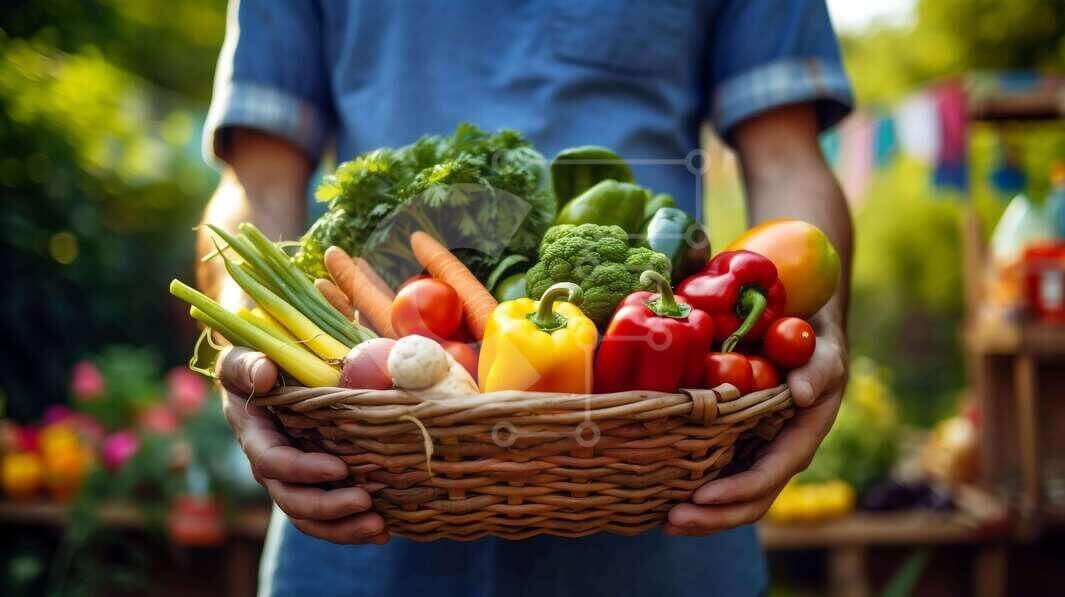 Harvesting Fresh Produce from the Garden stock photo | Creative Fabrica