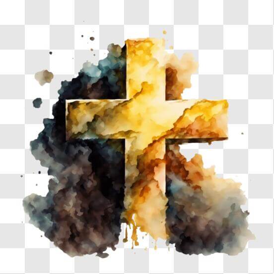 Download Colorful Paint Splatter Cross Symbolizing Christian Faith PNGs ...