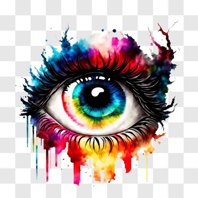Download Colorful Eye with Dripping Paint Abstract Art PNGs Online ...