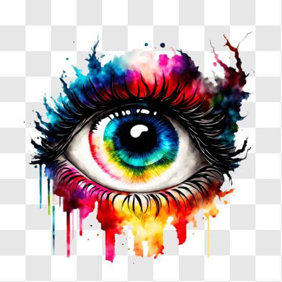 Download Colorful Dripping Eye Artwork PNGs Online - Creative Fabrica
