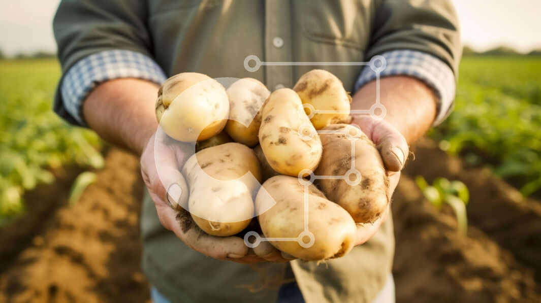 Download Man Harvesting Potatoes in Field Stockphotos Online - Creative ...