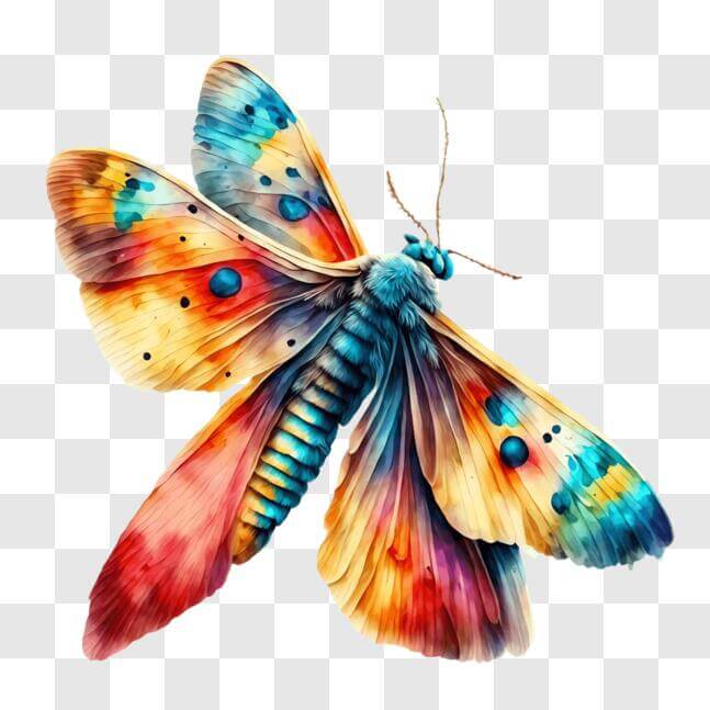 Download Colorful Moth with Bright Wings on Black Paper PNGs Online ...