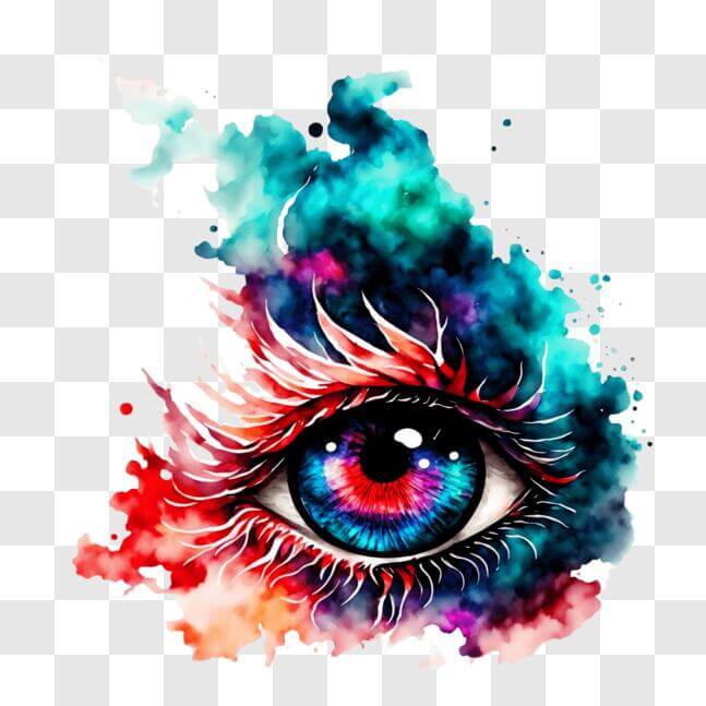 Download Colorful Eye with Paint Splash Background PNGs Online ...