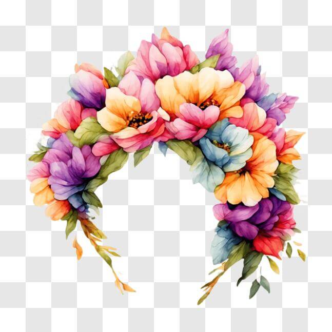 Download Colorful Flower Crown for Weddings and Parties PNGs Online ...