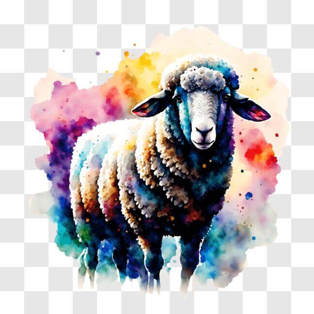 Download Colorful Sheep on Abstract Background PNGs Online - Creative ...