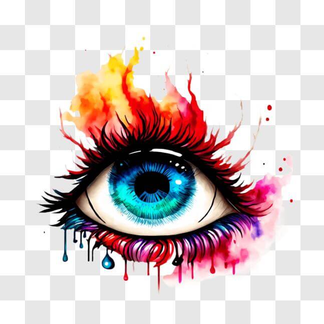 Download Abstract Eye Artwork with Colorful Eyelashes PNGs Online ...