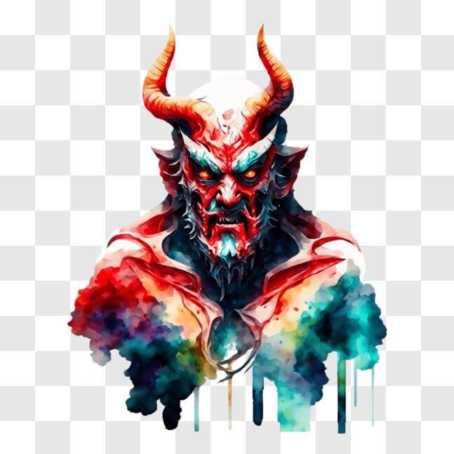 Download Colorful Devil with Horns and Antlers for Decorative Purposes ...