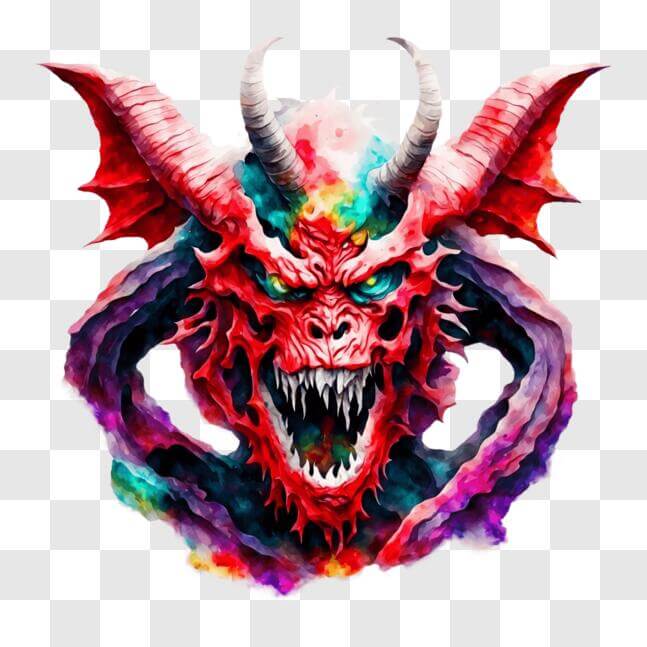 Download Colorful Demon's Head Painting for Promotions and Merchandise ...
