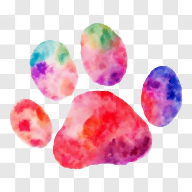 Download Colorful Watercolor Dog Paw Prints Painting on Black ...