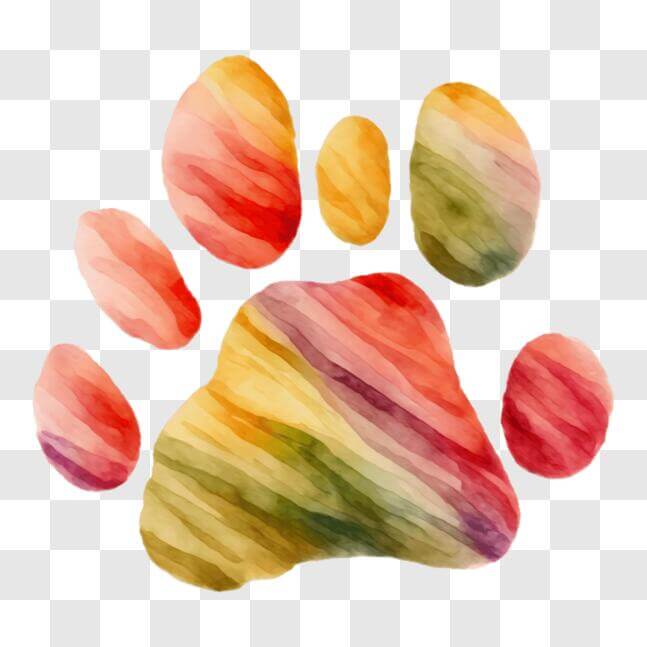 Download Colorful Watercolor Dog Paw Print Artwork PNGs Online ...