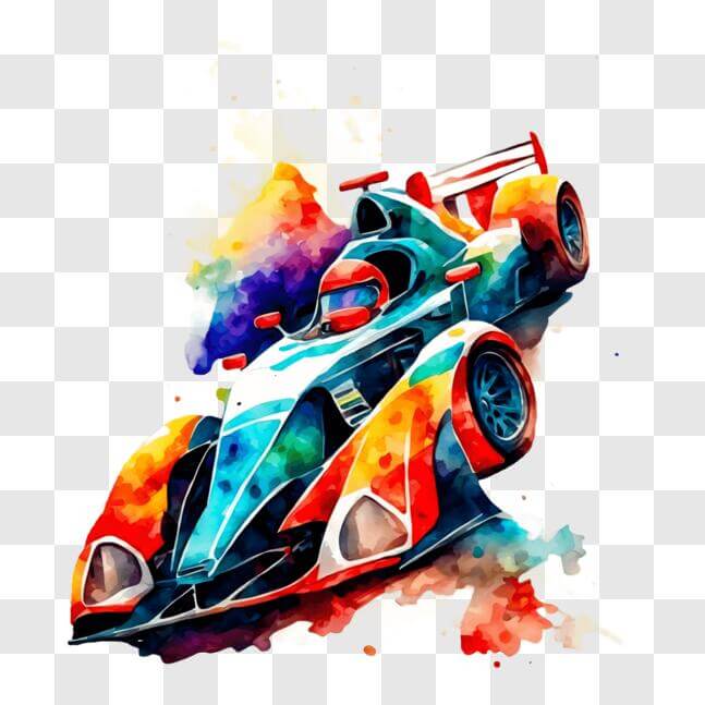 Download Colorful Racing Car in Motion PNGs Online - Creative Fabrica