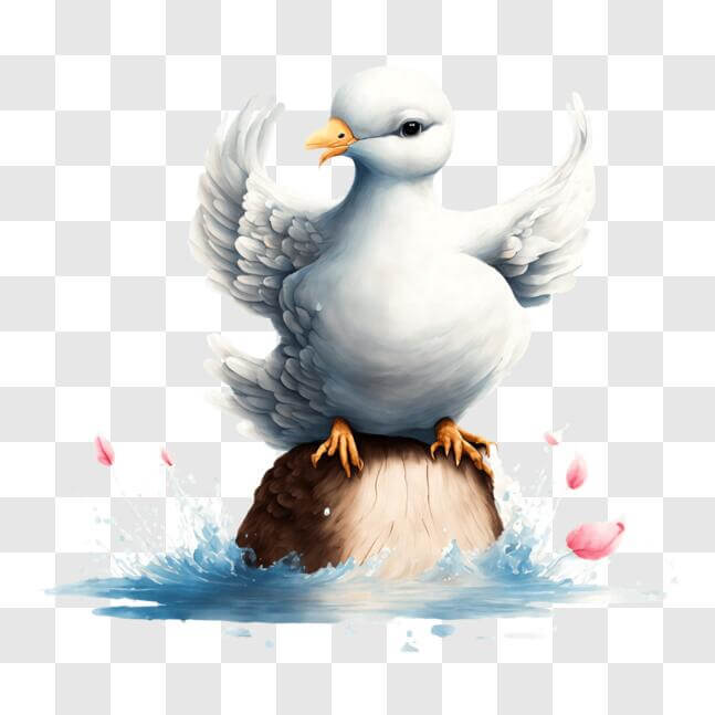 Download White Dove Perched on Underwater Stump PNGs Online - Creative ...