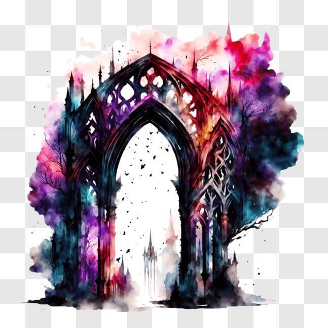 Download Fantasy and Magic Artwork: Colorful Gothic Archway with ...