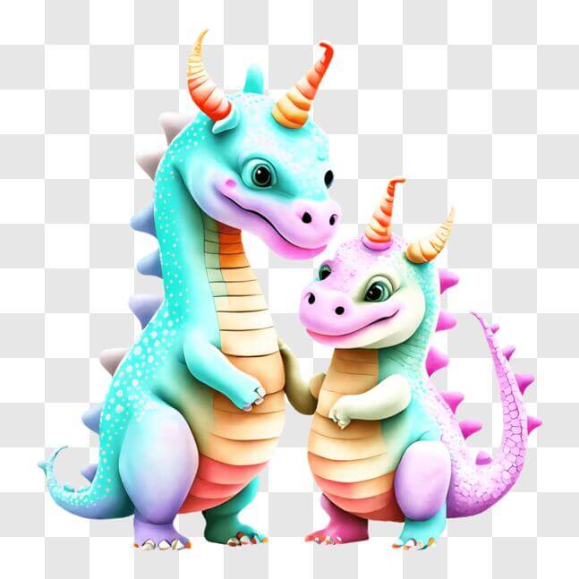 Download Colorful Dragons Holding Hands and Smiling PNGs Online ...